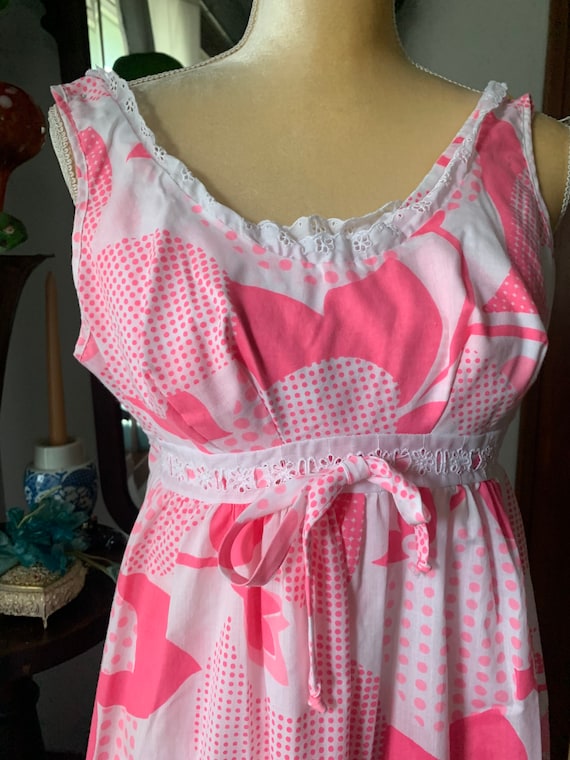 60s Suzy Star Nightgown, Psychedelic Pink Dress, Vint… - Gem