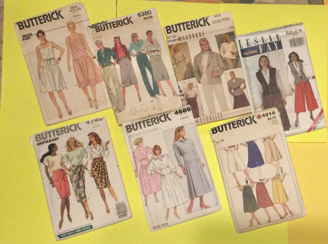 1980s Vintage Butterick Pattern 6614 6380 4214 4686 4745 5643 6312 x ...
