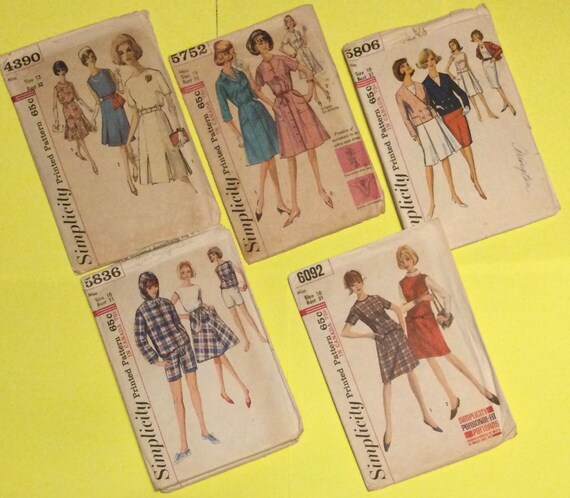 1960s Vintage Simplicity Patterns 4390 5752 5806 5836 6092 - Etsy