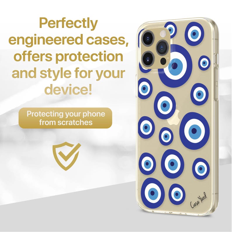 IPhone Clear Case, Evil Eye Pattern iPhone 16 15 14 13 12 11 Pro Max ...
