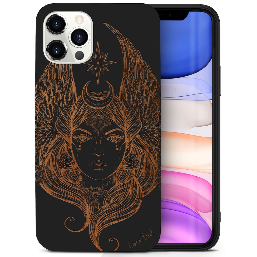 IPhone Wood Case, Goddess Athena Design 15 14 13 12 11 Pro Max Plus ...