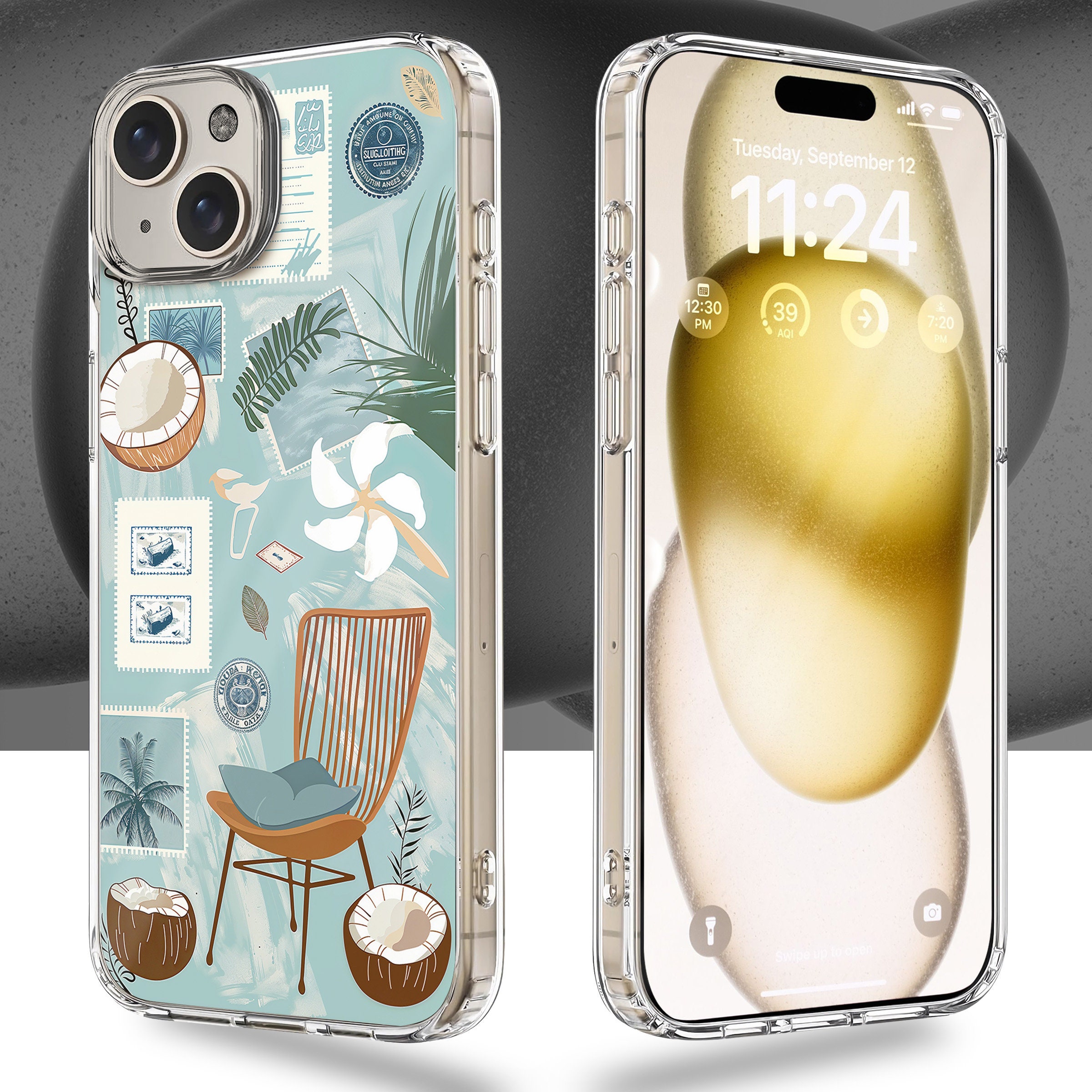 IPhone Clear Case, Summer Vibe Collage iPhone 15 14 13 12 11 Plus Pro ...