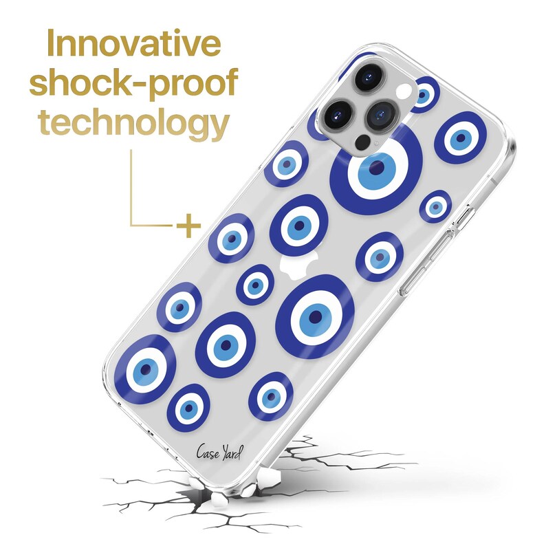 IPhone Clear Case, Evil Eye Pattern iPhone 16 15 14 13 12 11 Pro Max ...