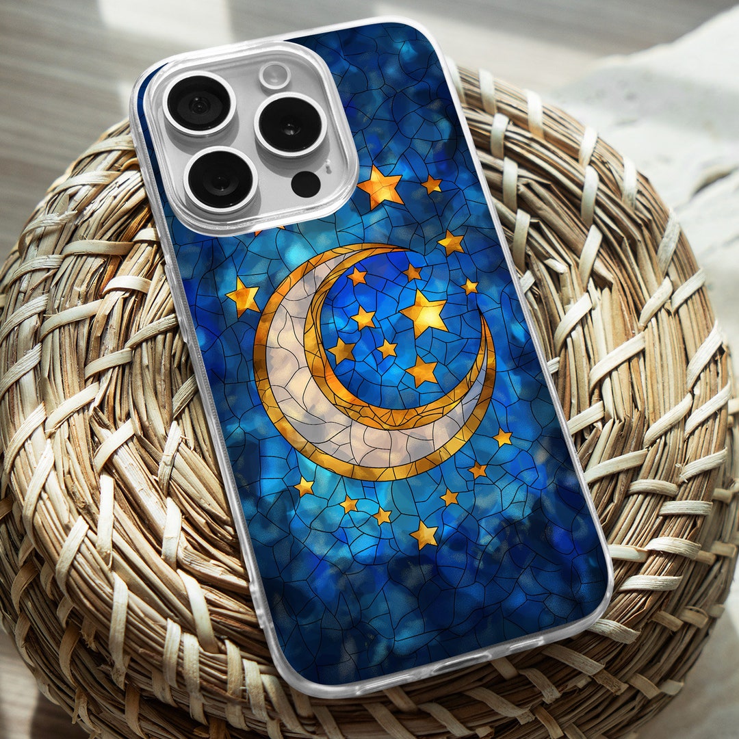 IPhone Clear Case, Moon Mosaic Art iPhone 15 14 13 12 11 Plus Pro Max ...