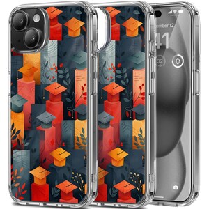 IPhone Clear Case, Graduation Pattern iPhone 15 14 13 12 11 Plus Pro ...
