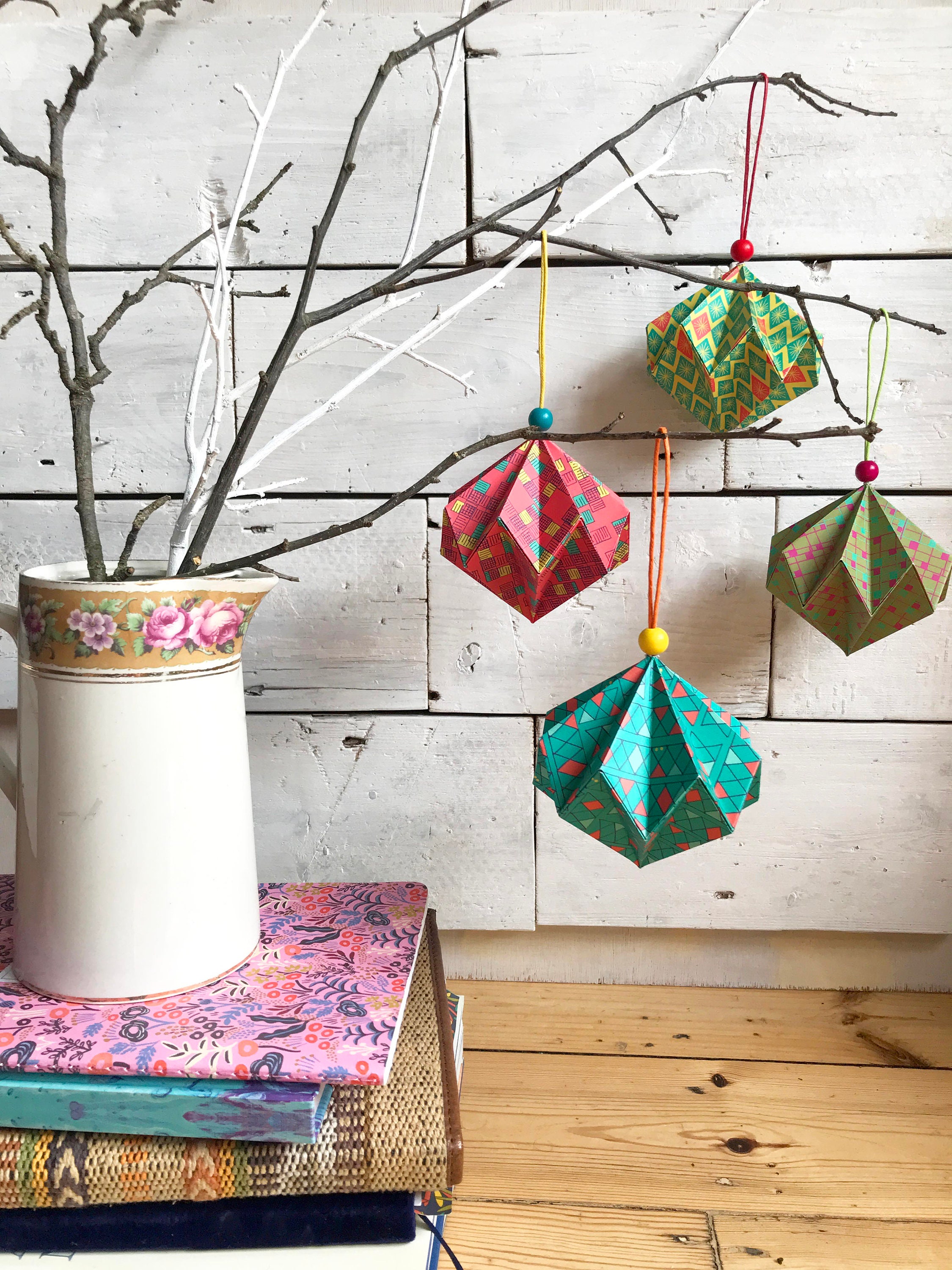 3 Origami Diamond Hanging Decorations/set of 3 Geometric - Etsy UK