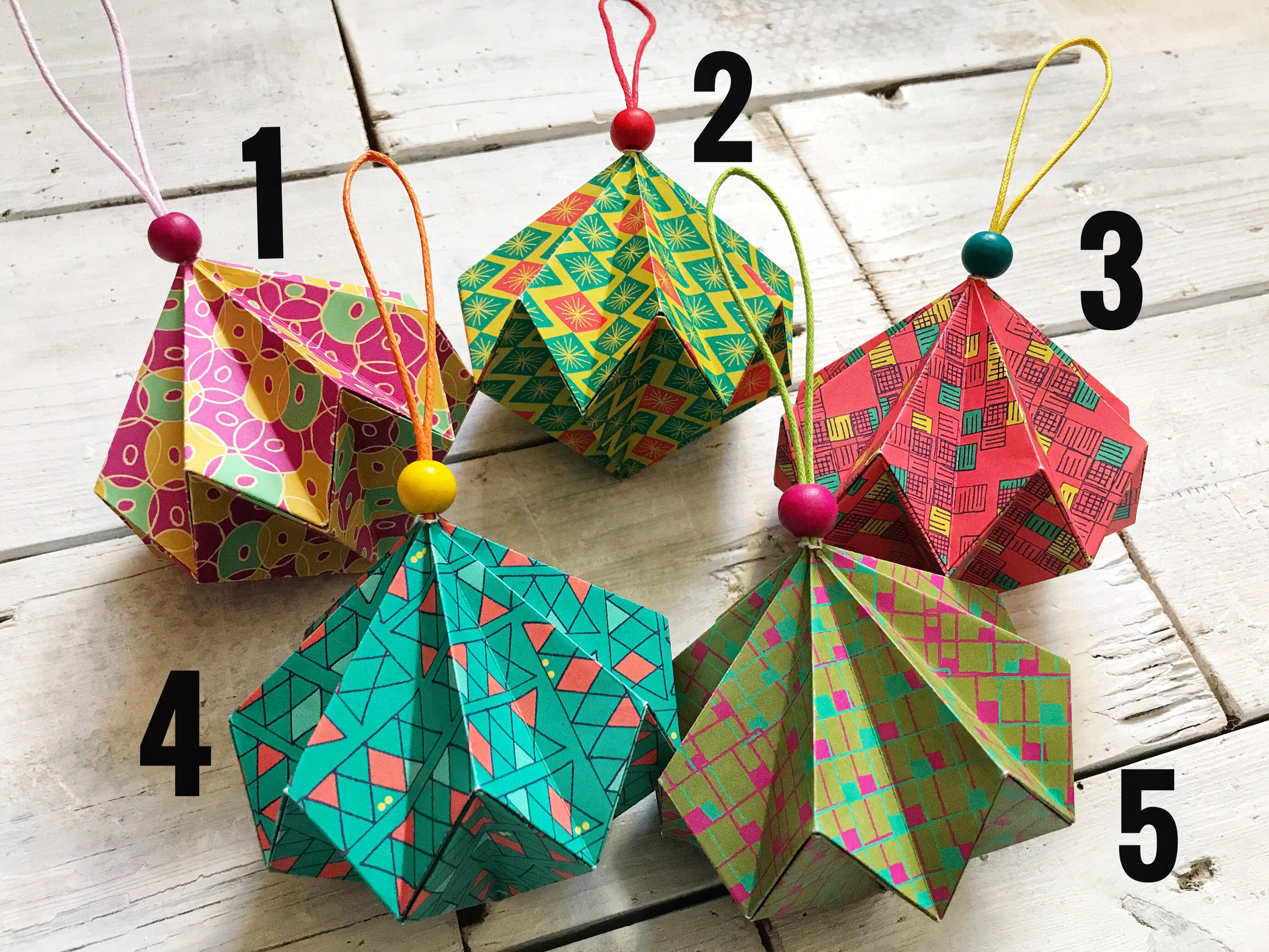 3 Origami Diamond Hanging Decorations/set of 3 Geometric - Etsy UK