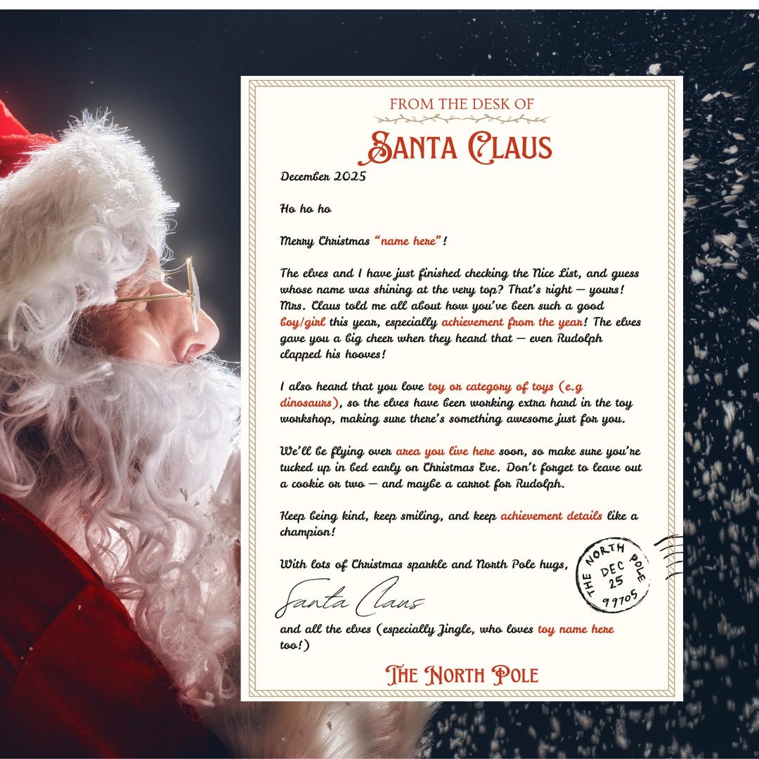 Letter From Santa to Child Digital Download - Etsy