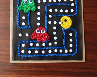 Pac man card | Etsy