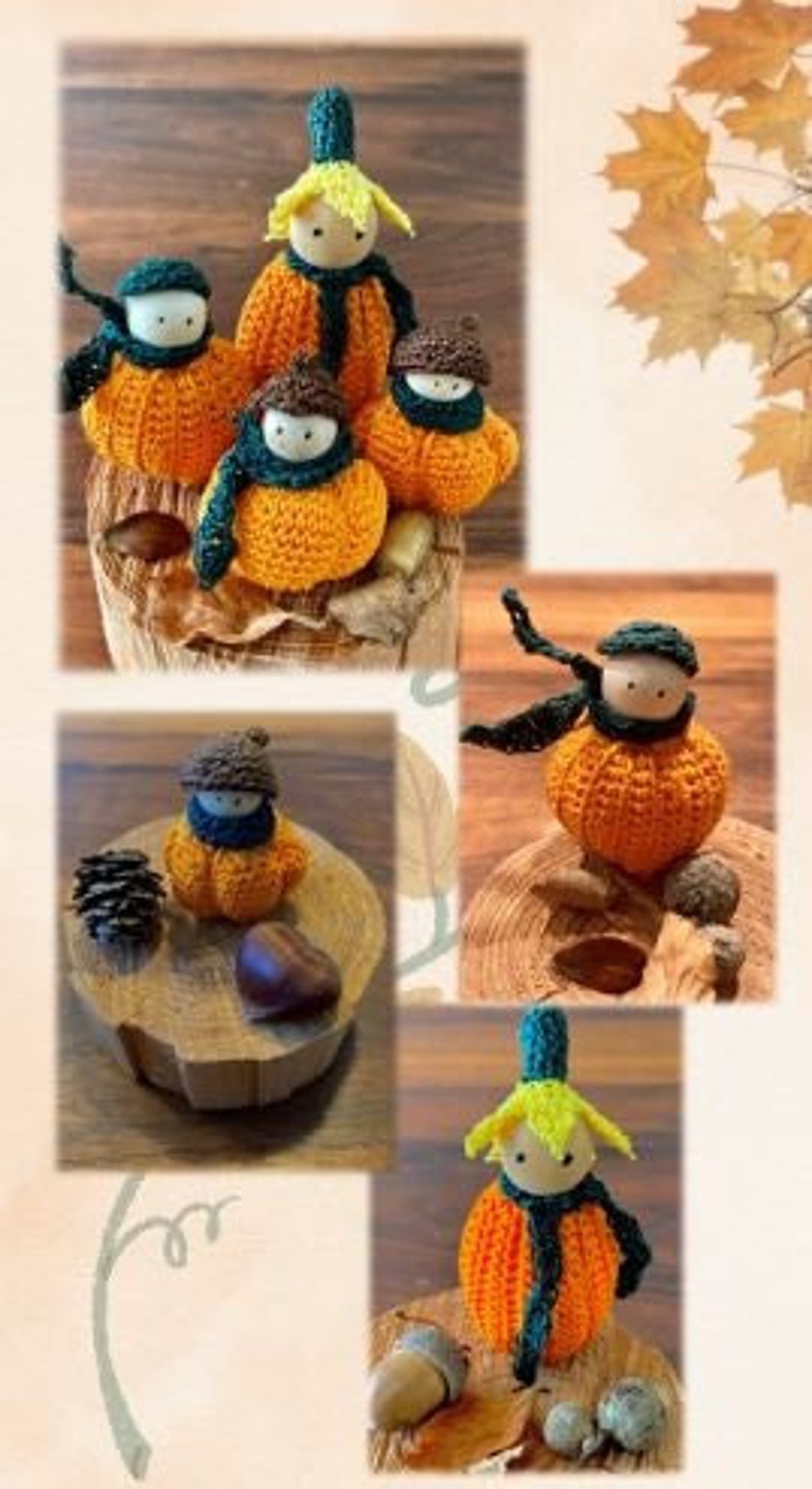 E-book Peg Dolls Pumpkin Family Crochet US Terms, Crochet Patterns PDF ...