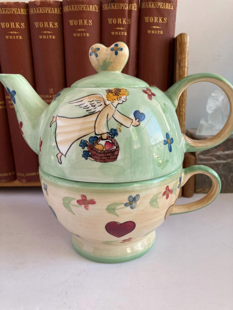 Mesa International • Green Angel Tea for Two Stackable Cup and Teapot ...