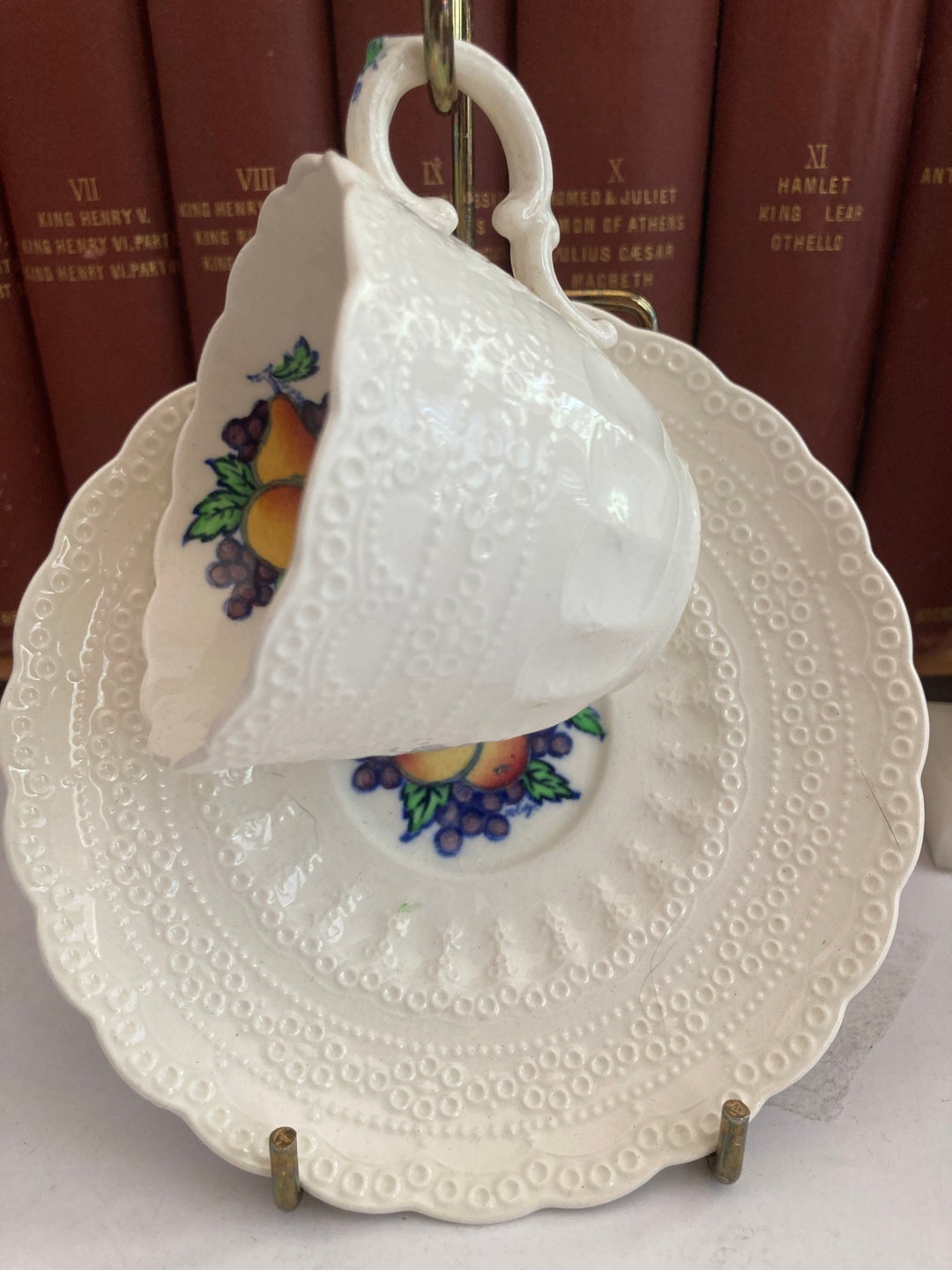 Vintage Copeland Spode • Miniature 2" Teacup & Saucer W/stand - Etsy