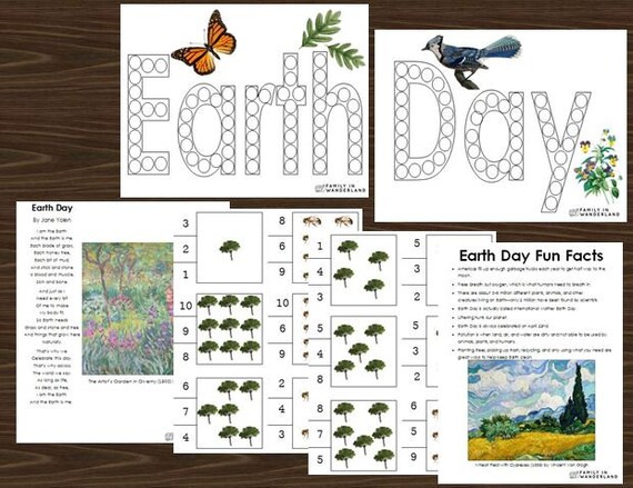 Earth Day Mini Unit 8 Pages Exploring Nature Digital | Etsy