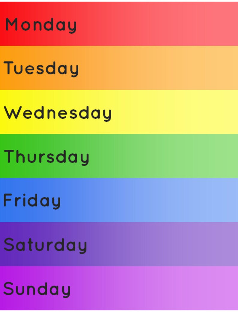 Weekly Rhythm Charts - Waldorf Inspired - Digital Download - Etsy