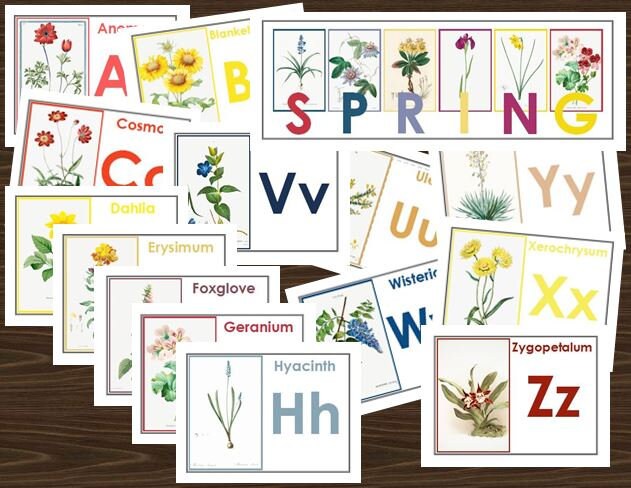 Spring Nature Bundle Printable pond/frog Life Spring Flower Alphabet ...