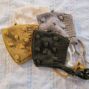 Pixie Bonnet Hat Bobble Knit Fall Kids Baby Toddler Olive, Mustard ...