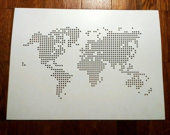 Large world map stencil | Etsy