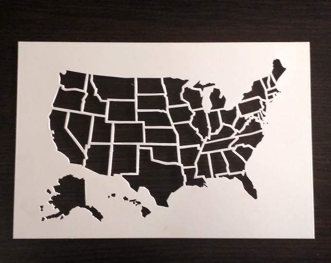 USA Map Stencil Reusable, Plastic United States Map Outline Stencil ...