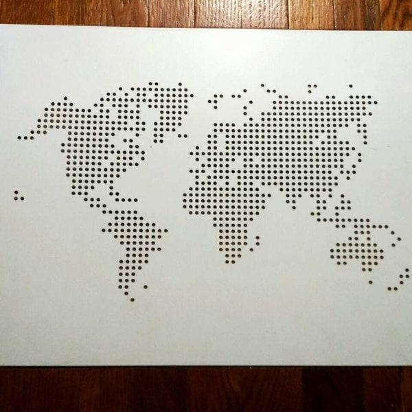 Large World Map Wall Stencil - Etsy