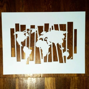 Stencil World Map Reusable, Art Map Stencil, World, Plastic Stencil ...
