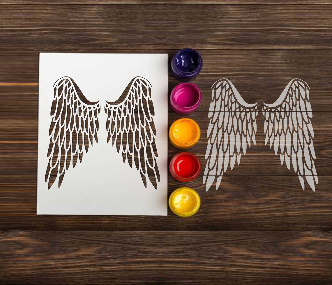 Angel Wings Stencil: Reusable Stencils for Painting and DIY Craft Mylar ...