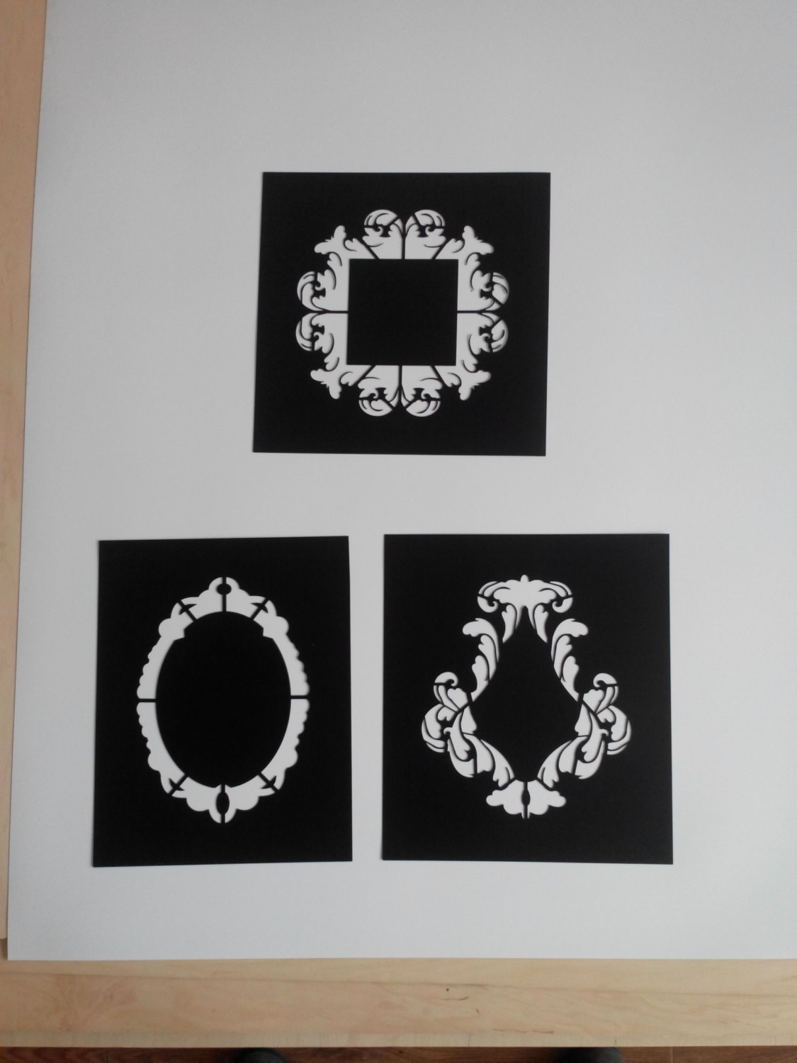 Custom Frame Stencils A4 Plastic Stencil Frame Ornate Oval - Etsy