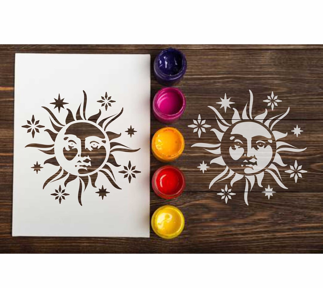 Sun Custom Stencil for Wall Art: Reusable Plastic Stencils for Painting ...