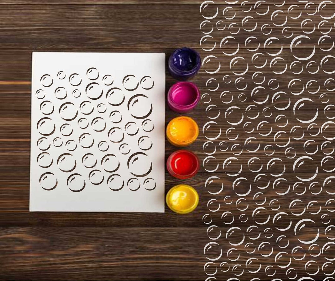 Bubbles Custom Stencil, Reusable Stencils for Painting DIY Craft Bubble ...