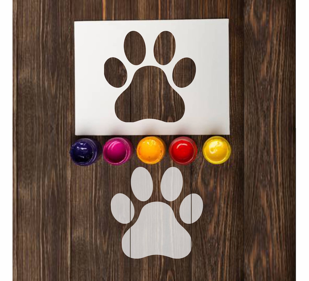 Paw Print Stencil: Reusable Craft Stencil for Painting, Dog Paws, Cat ...