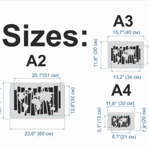 Stencil World Map Reusable, Art Map Stencil, World, Plastic Stencil ...