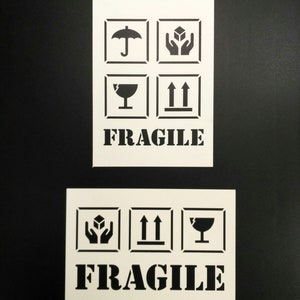 Fragile Stencil: Set of Two Stencils A4,A3 Reusable Custom Business ...