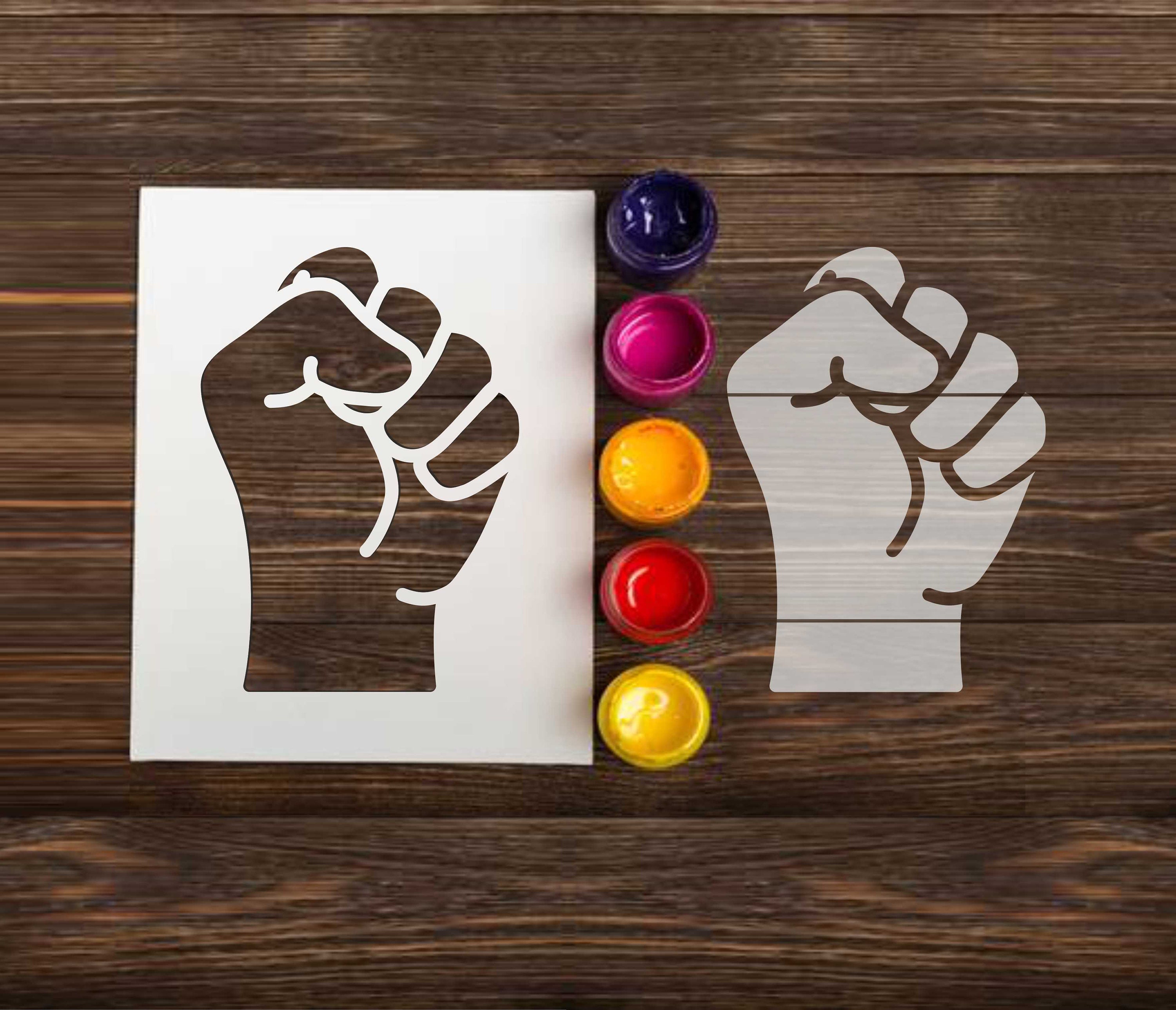 Resistance Fist Stencil: Reusable Custom stencil for painting | Etsy