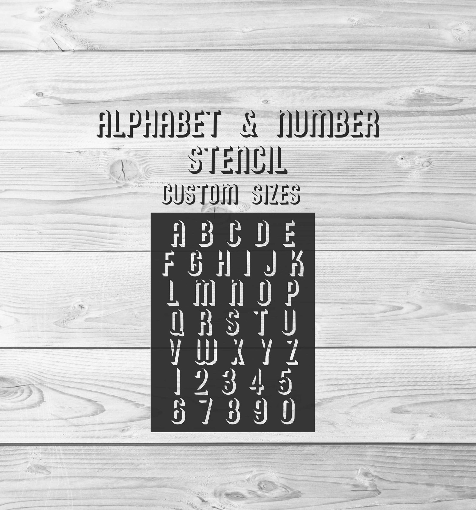 Custom Stencil Alphabet & Numbers Shadow Font Reusable - Etsy