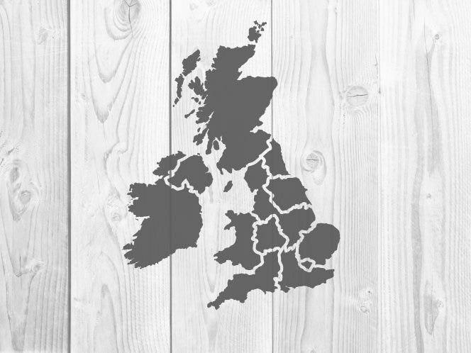 British Isles Map Stencil: Plastic United Kingdom & Ireland Map Outline ...