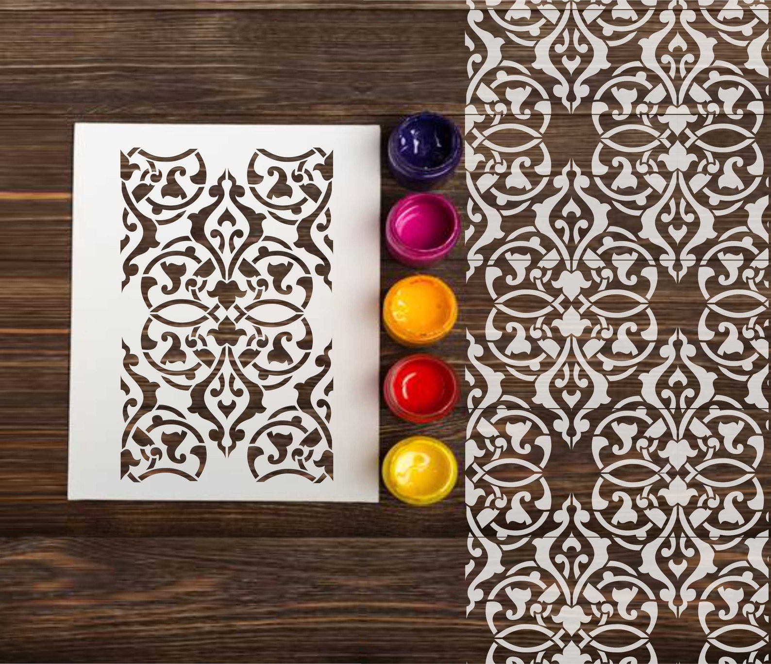 Arabesque Ornament stencil reusable wall stencils for | Etsy