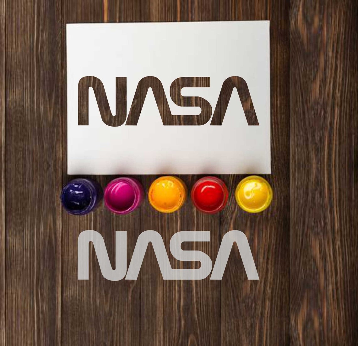 Nasa Stencil: Reusable Custom logo stencil for painting | Etsy