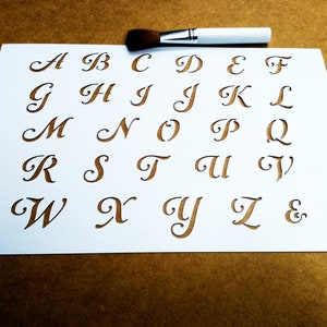 Stencil Script Alphabet Capital Letters, Reusable Craft Stencils for ...