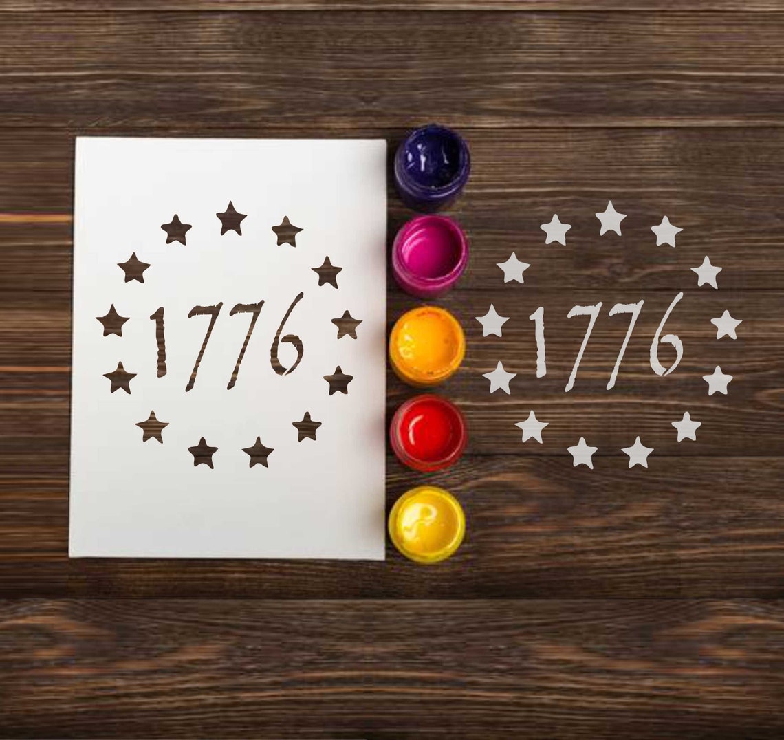 1776 Stencil: Reusable Patriotic Stencils for Paiting Betsy Ross 13 ...