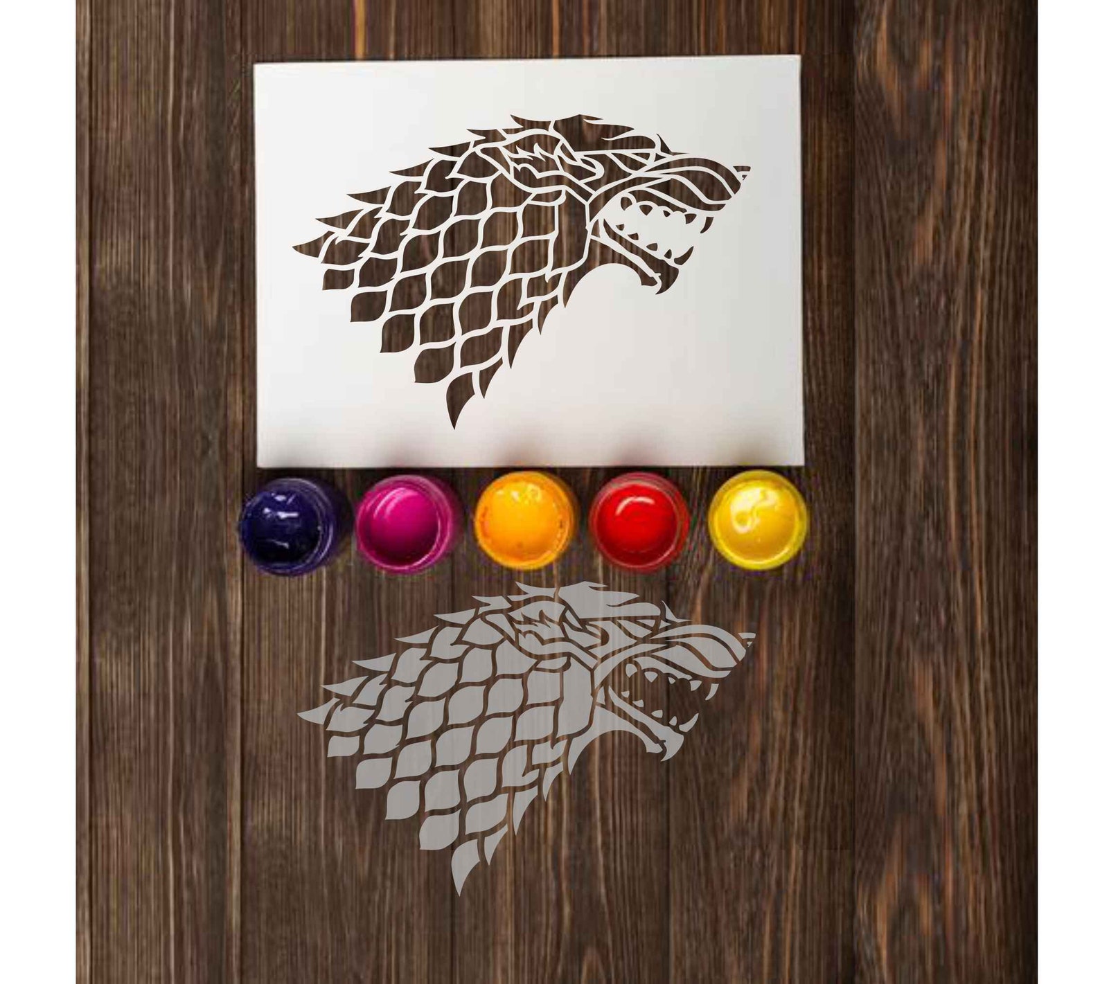 Stark Stencil: Reusable Craft Stencil, Got Template, House Crest Emblem ...