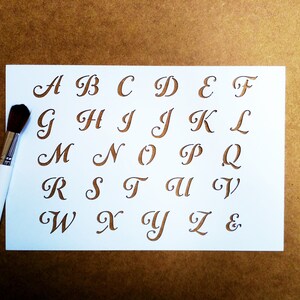 Stencil Script Alphabet Capital Letters, Reusable Craft Stencils for ...