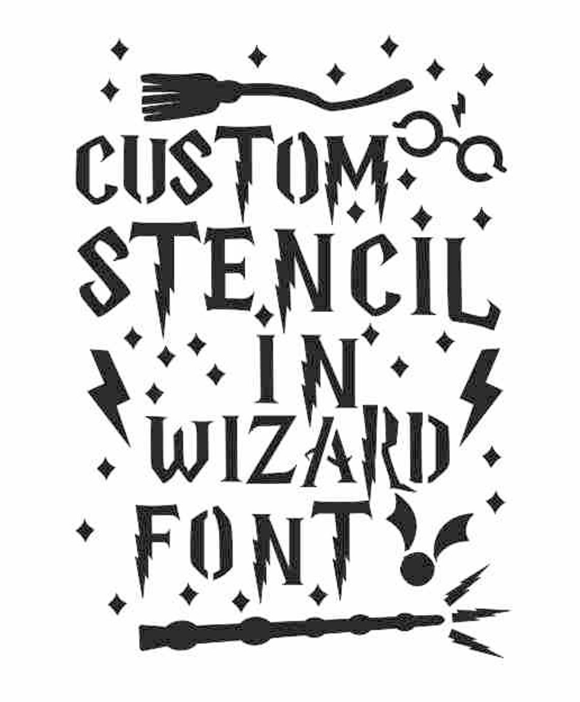 Christmas Custom Stencil in Wizard Font: Reusable Text and Image ...