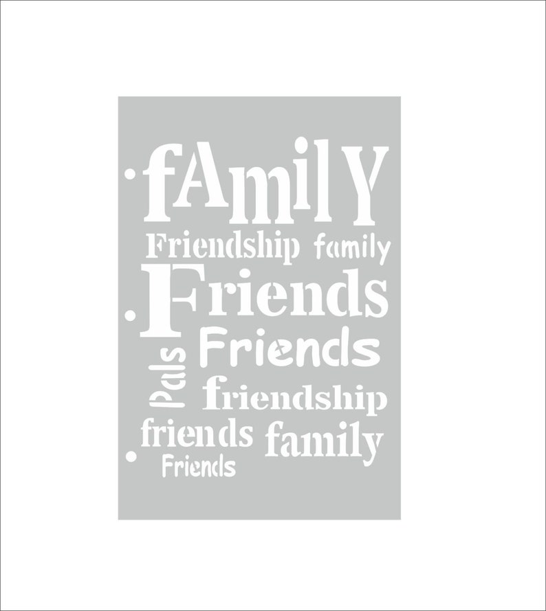 Stencil Family Friends Friendship for Painting Art Supply Wall | Etsy