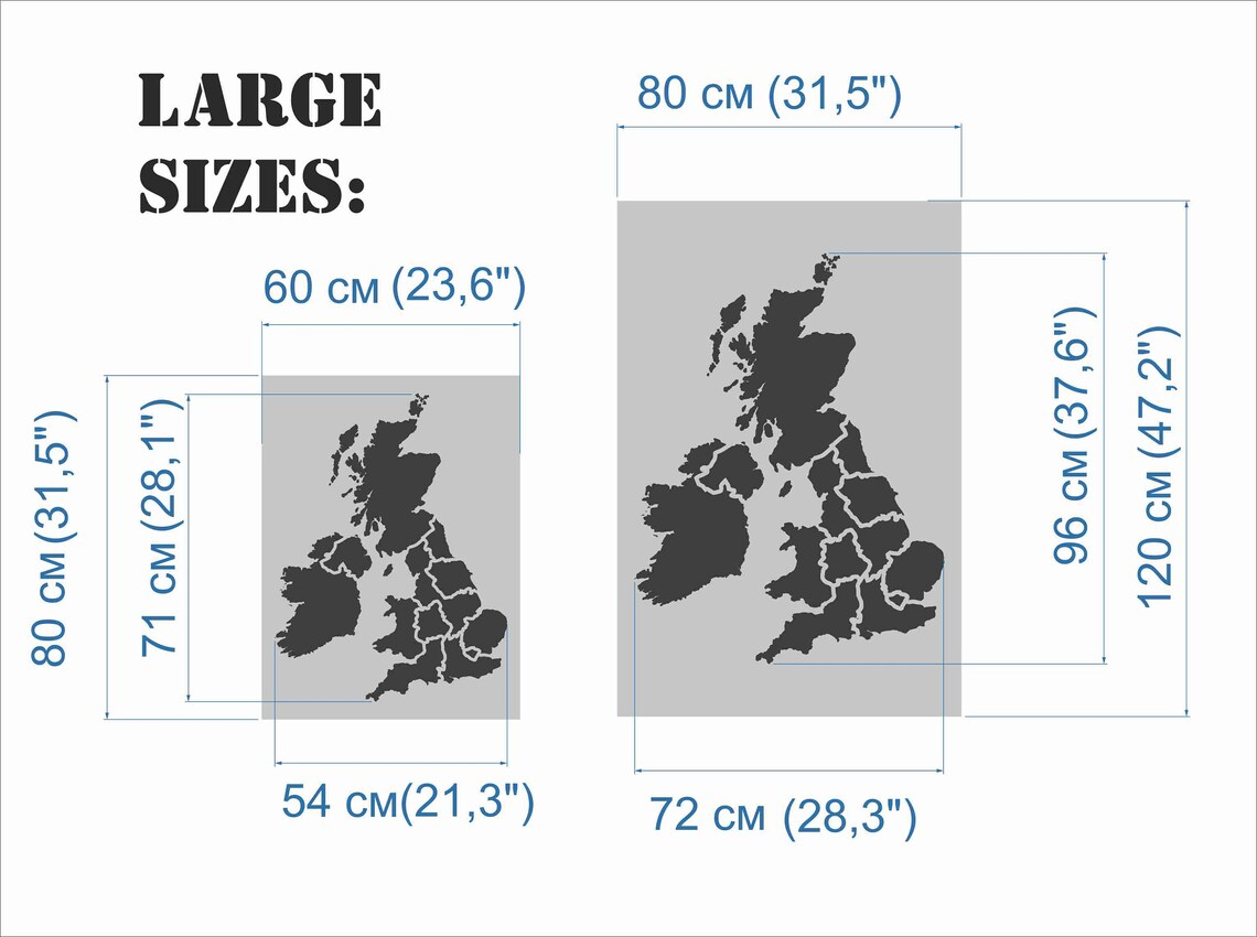 British Isles Map Stencil: Plastic United Kingdom & Ireland Map Outline ...