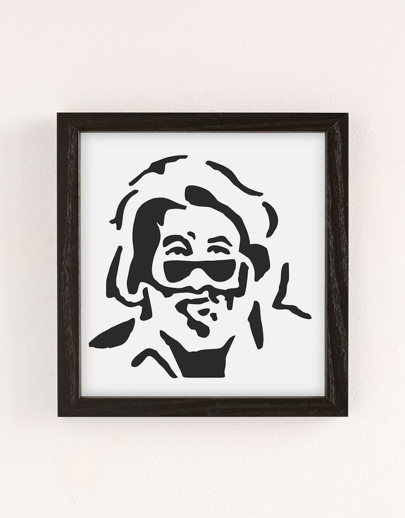 Jerry Garcia Portrait Stencil: Reusable DIY Craft Stencils for | Etsy