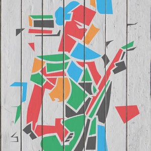 Stencil for Art Girl With Mandolin Picasso Cubism, Reusable Custom ...