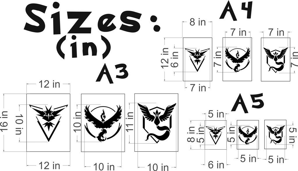 Stencils Instinct Valor Mystic Teams Logo Reusable Stencils - Etsy