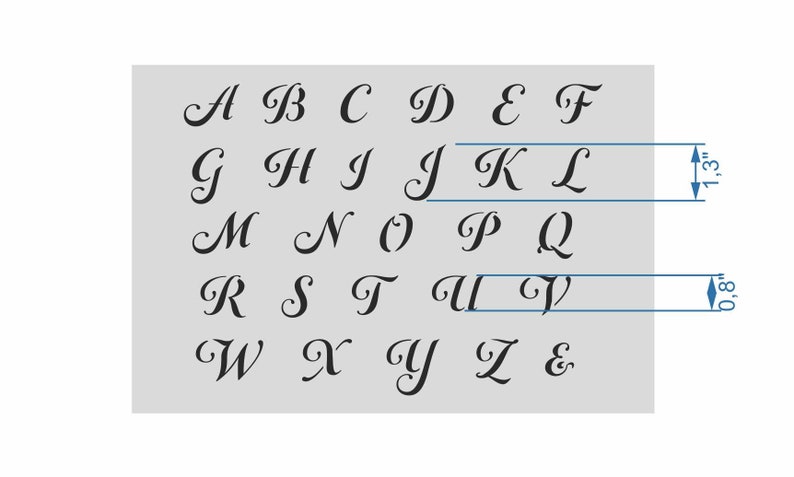 Stencil Script Alphabet Capital Letters, Reusable Craft Stencils for ...
