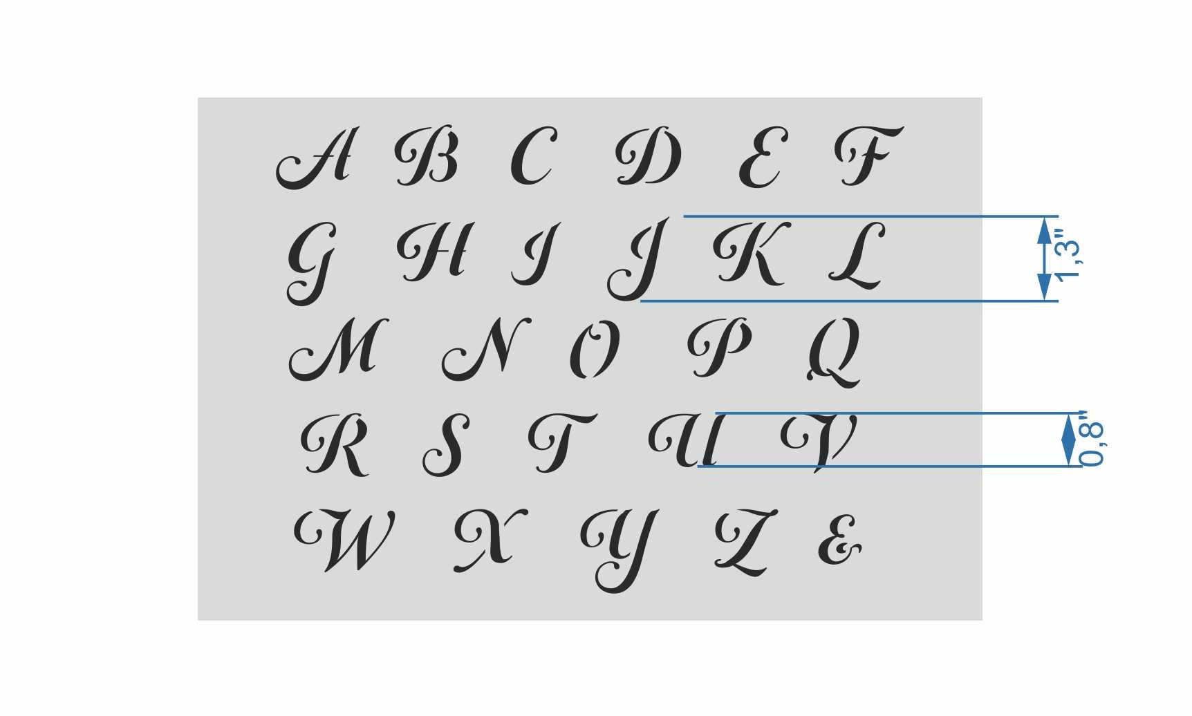 Stencil Script Alphabet Capital Letters Reusable Craft - Etsy Australia