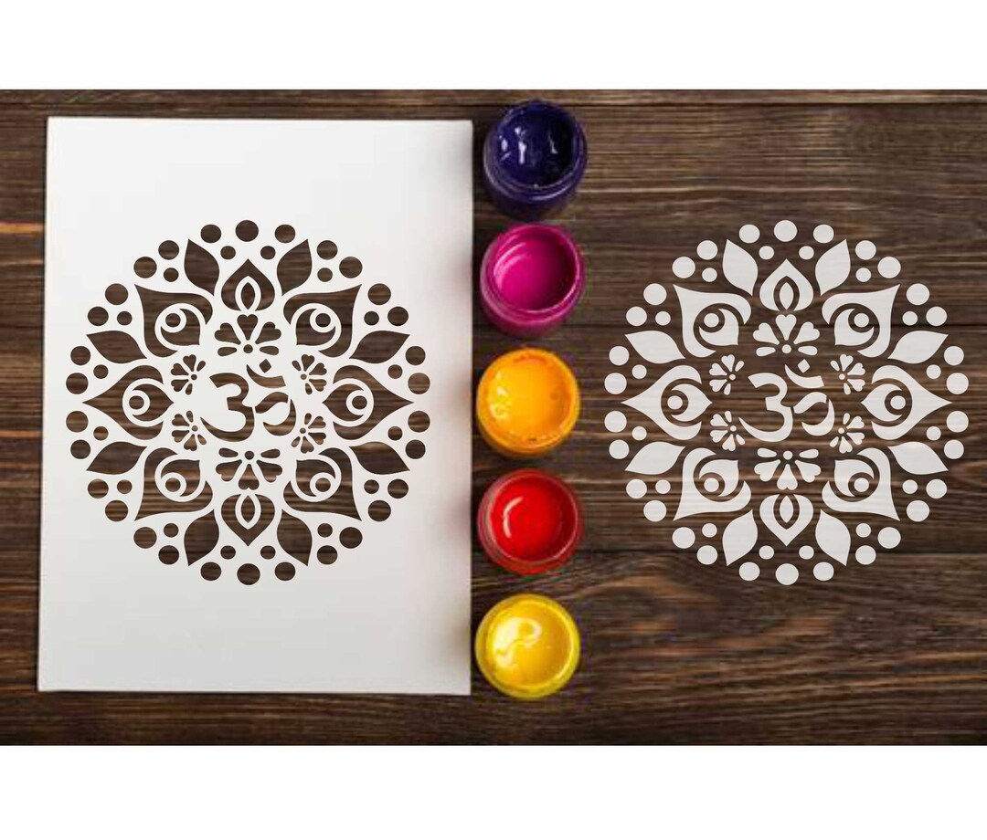 Om Mandala Stencil Reusable for DIY Craft , Signs, Furniture, Custom ...