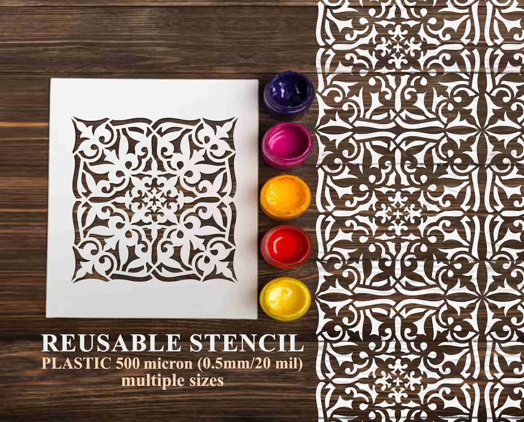 Tile Stencil - Spanish Custom Stencil for Painting Floors and Walls ...